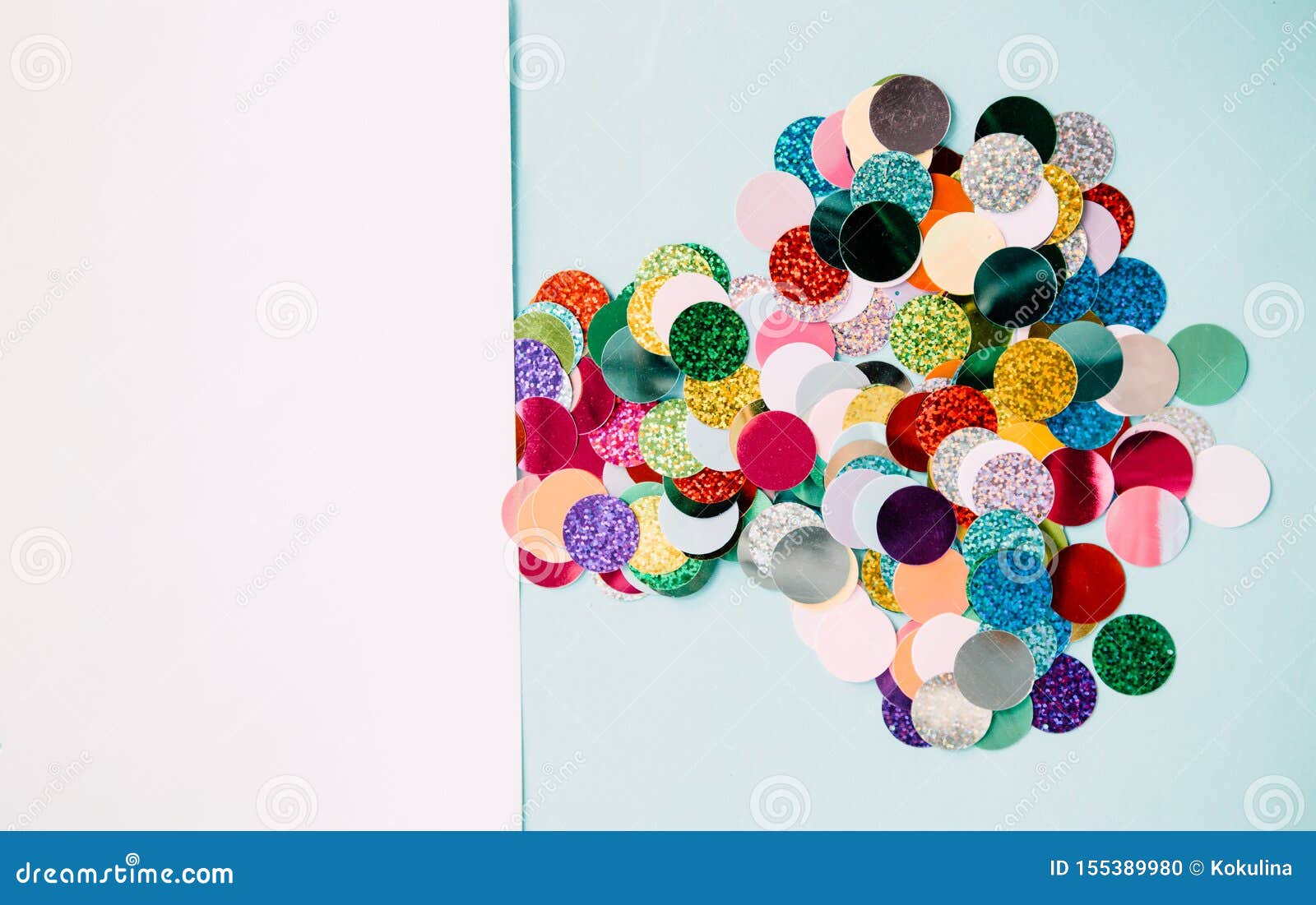 Colorful Confetti Explosion from Envelope on Blue Background Stock ...