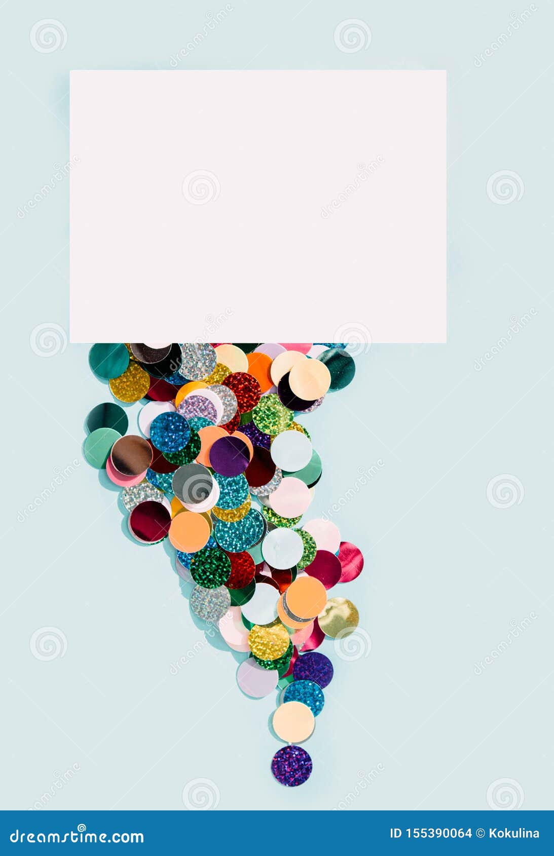 Colorful Confetti Explosion from Envelope on Blue Background Stock ...