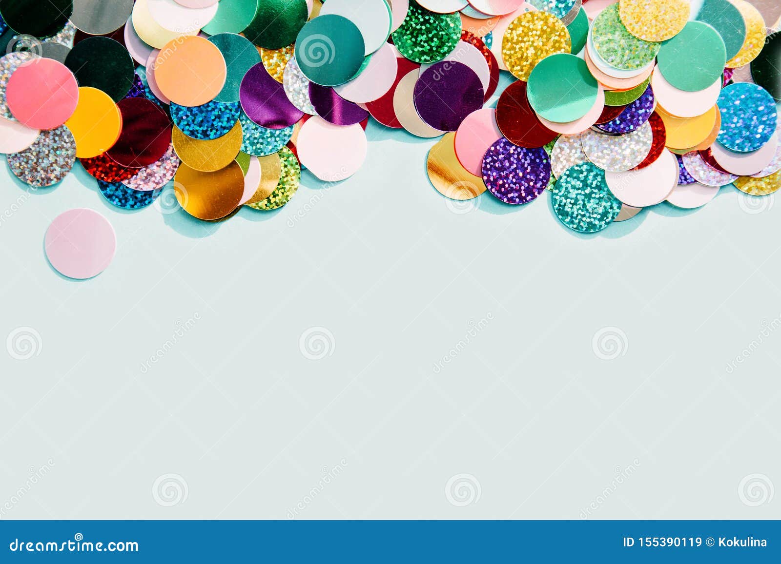 Colorful Confetti Explosion from Envelope on Blue Background Stock ...
