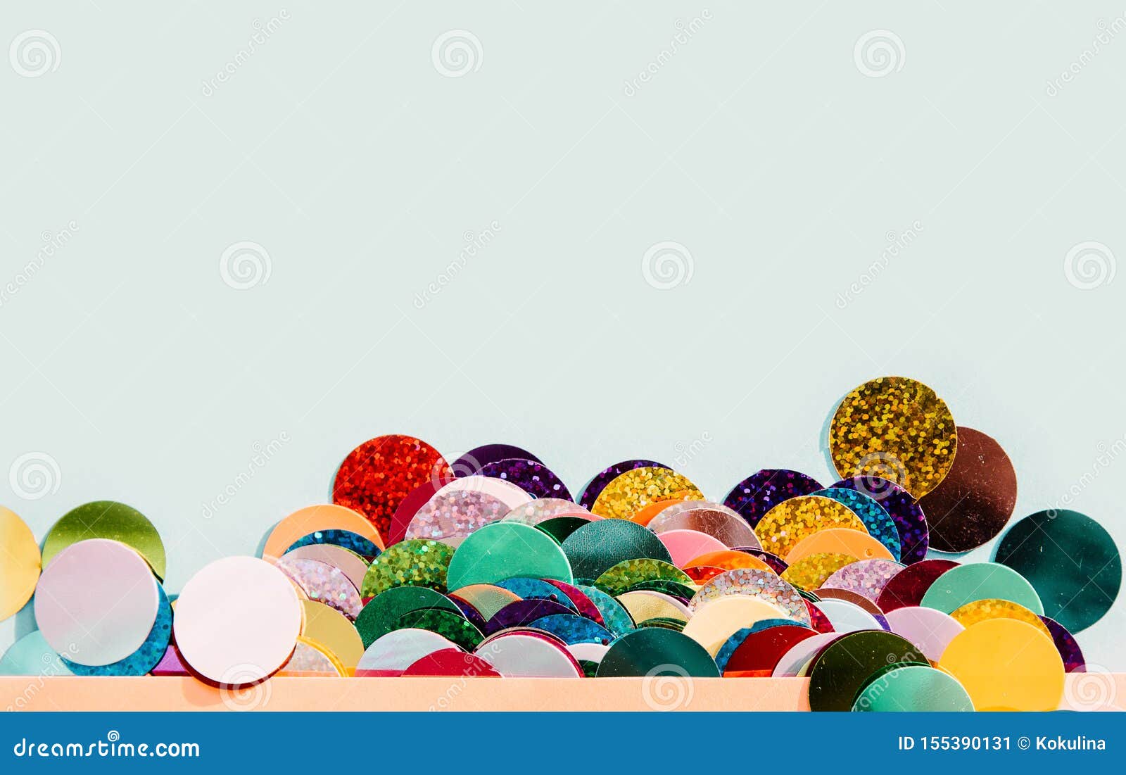 Colorful Confetti Explosion from Envelope on Blue Background Stock ...