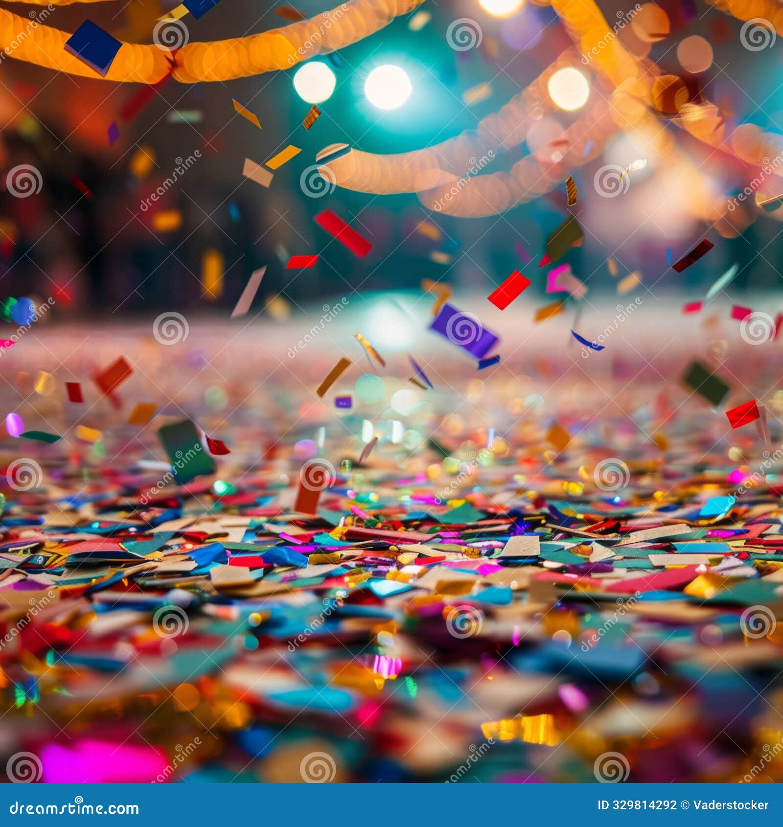 Colorful Confetti Falling on the Ground Stock Illustration ...