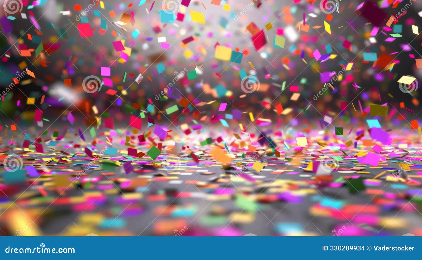 Colorful Confetti Falling Onto a Dark Surface Stock Illustration ...