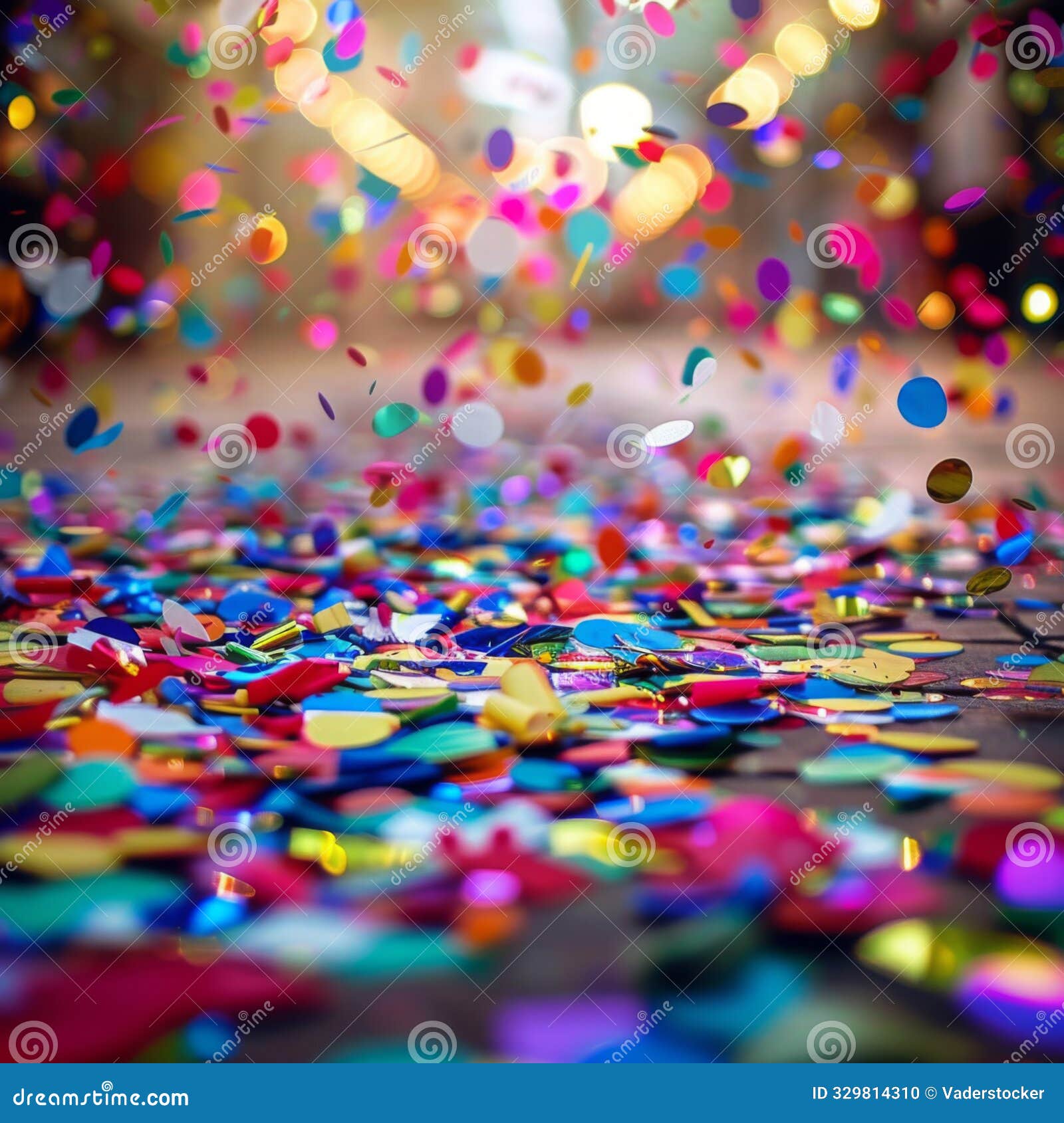 Colorful Confetti Falling and Scattered on the Ground Stock ...