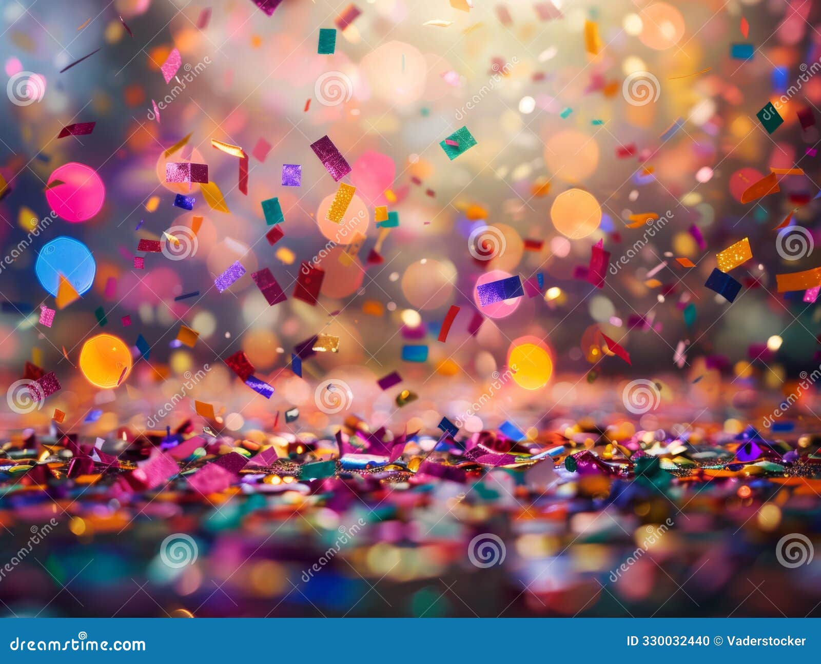 Colorful Confetti Falling on a Sparkling Background Stock Illustration ...