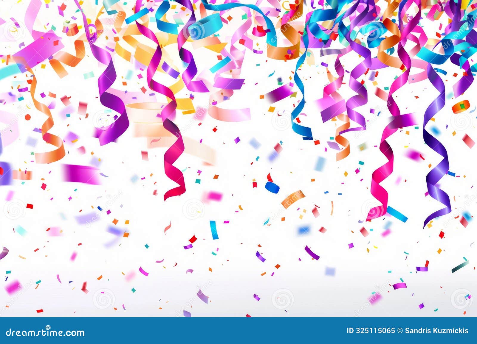 Colorful Confetti Falling on a White Background. Generative AI. Stock ...