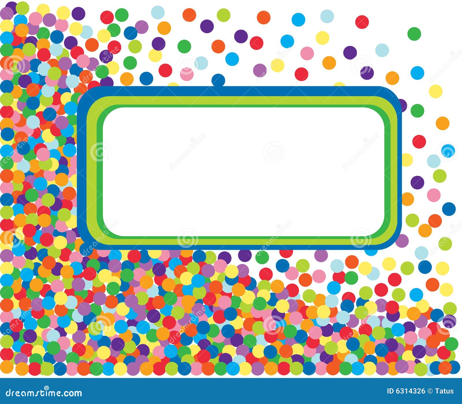 Colorful confetti frame. stock vector. Illustration of backdrop - 6314326