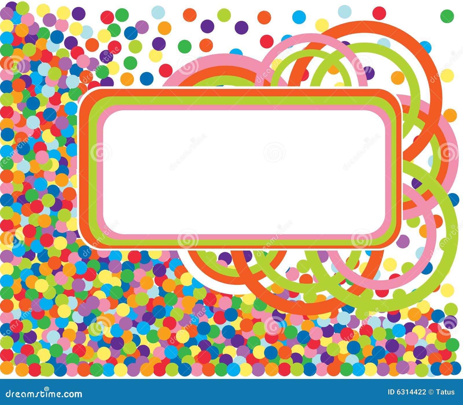 Colorful confetti frame. stock vector. Illustration of ornament - 6314422