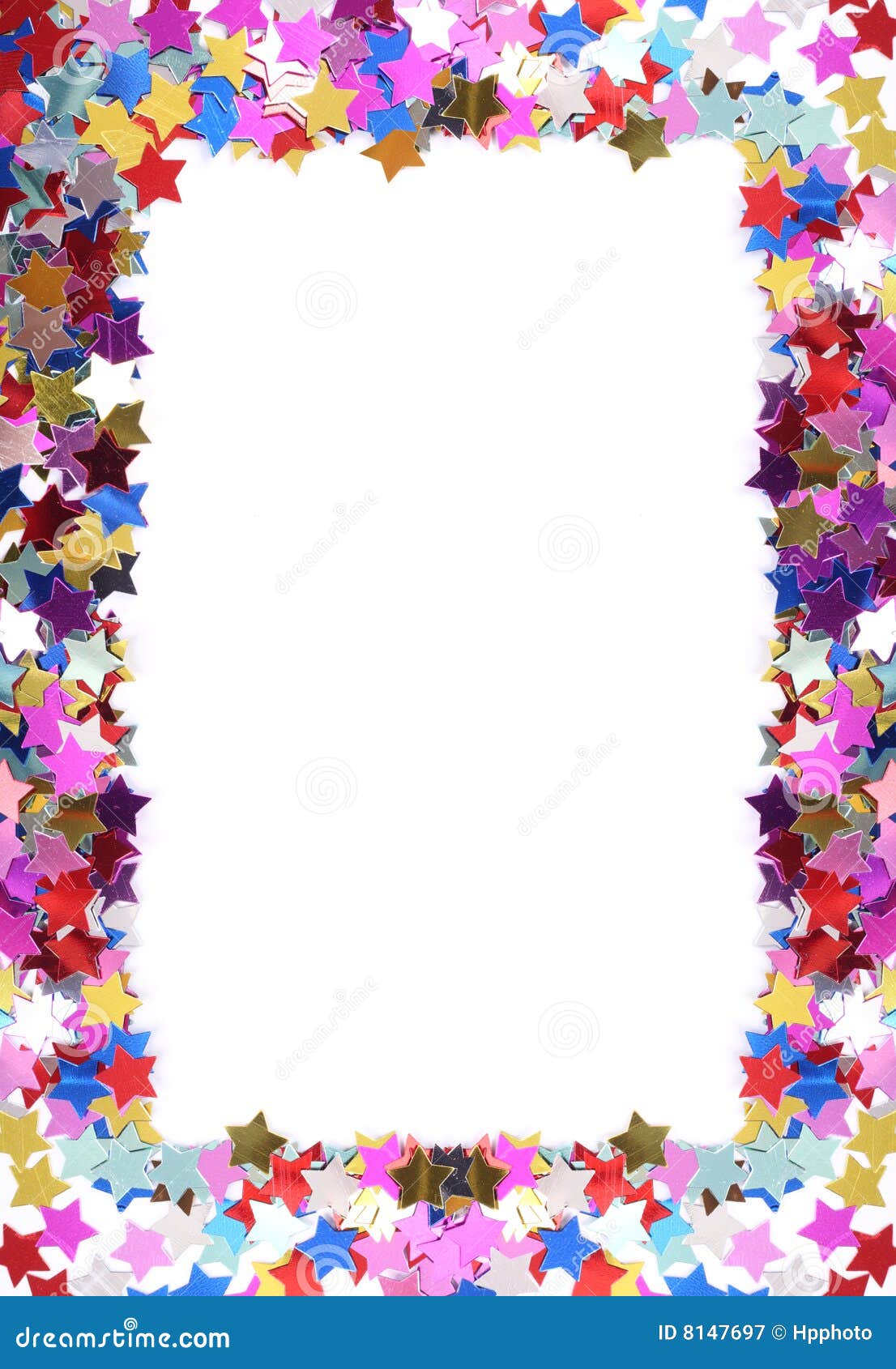 Confetti Frame Birthday Carnival Holidays Party Decoration Stock Photo ...