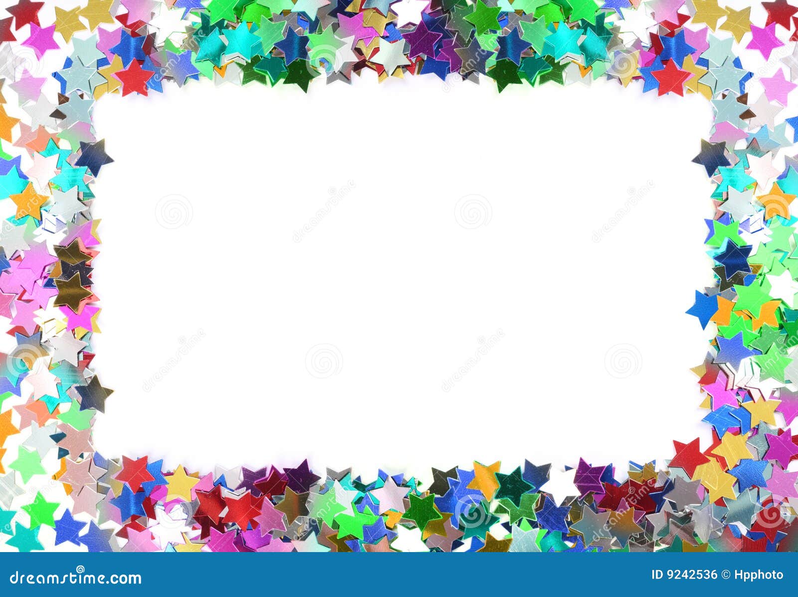 Colorful confetti frame stock photo. Image of white, isolated - 9242536