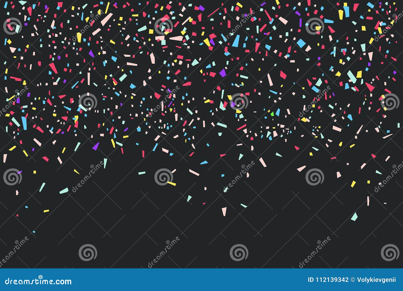 Colorful Confetti Isolated on Black Background Stock Vector ...