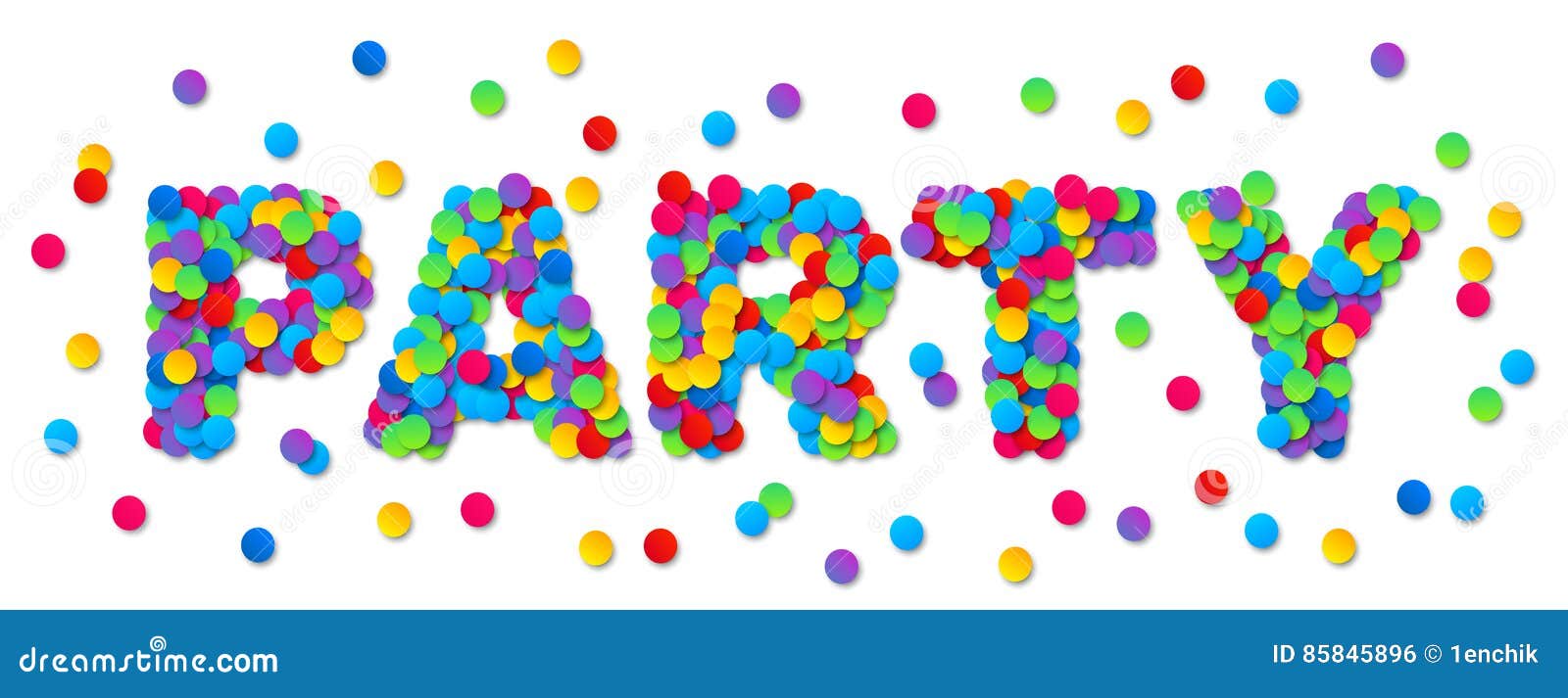 Colorful Confetti PARTY Word Isolated on White Background Stock Vector ...