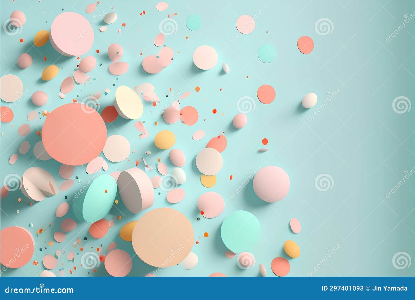 Colorful Confetti on Pastel Blue Background. Festive Concept Stock ...