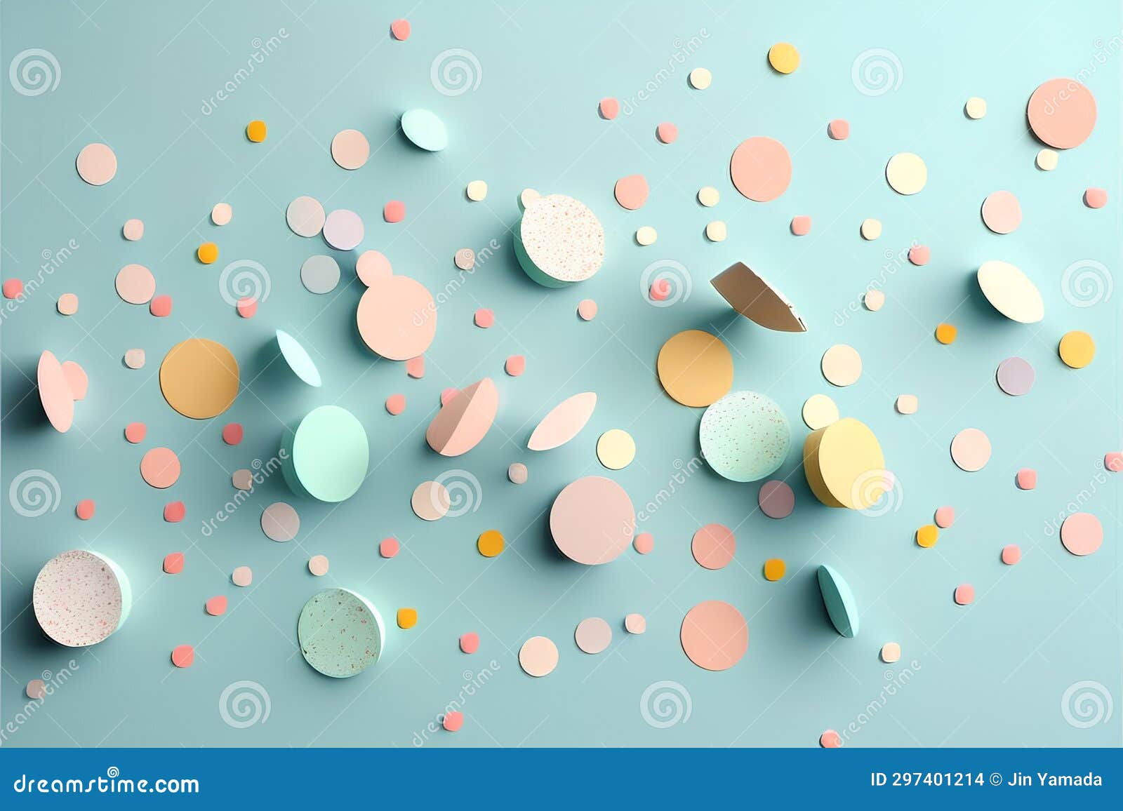 Colorful Confetti on Pastel Blue Background. Minimal Concept Stock ...