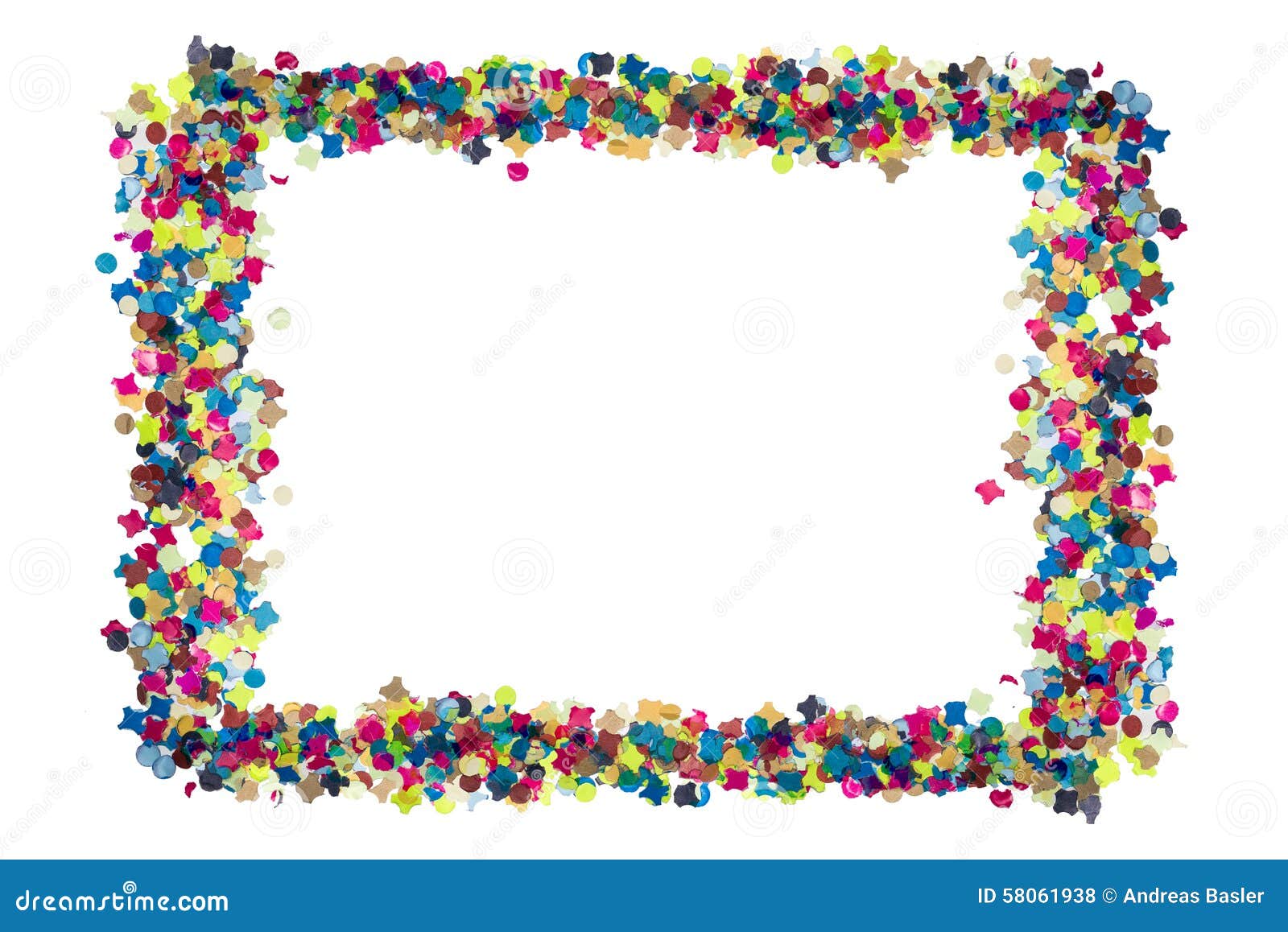 Colorful Confetti in Rectangular Frame Stock Photo - Image of paper ...
