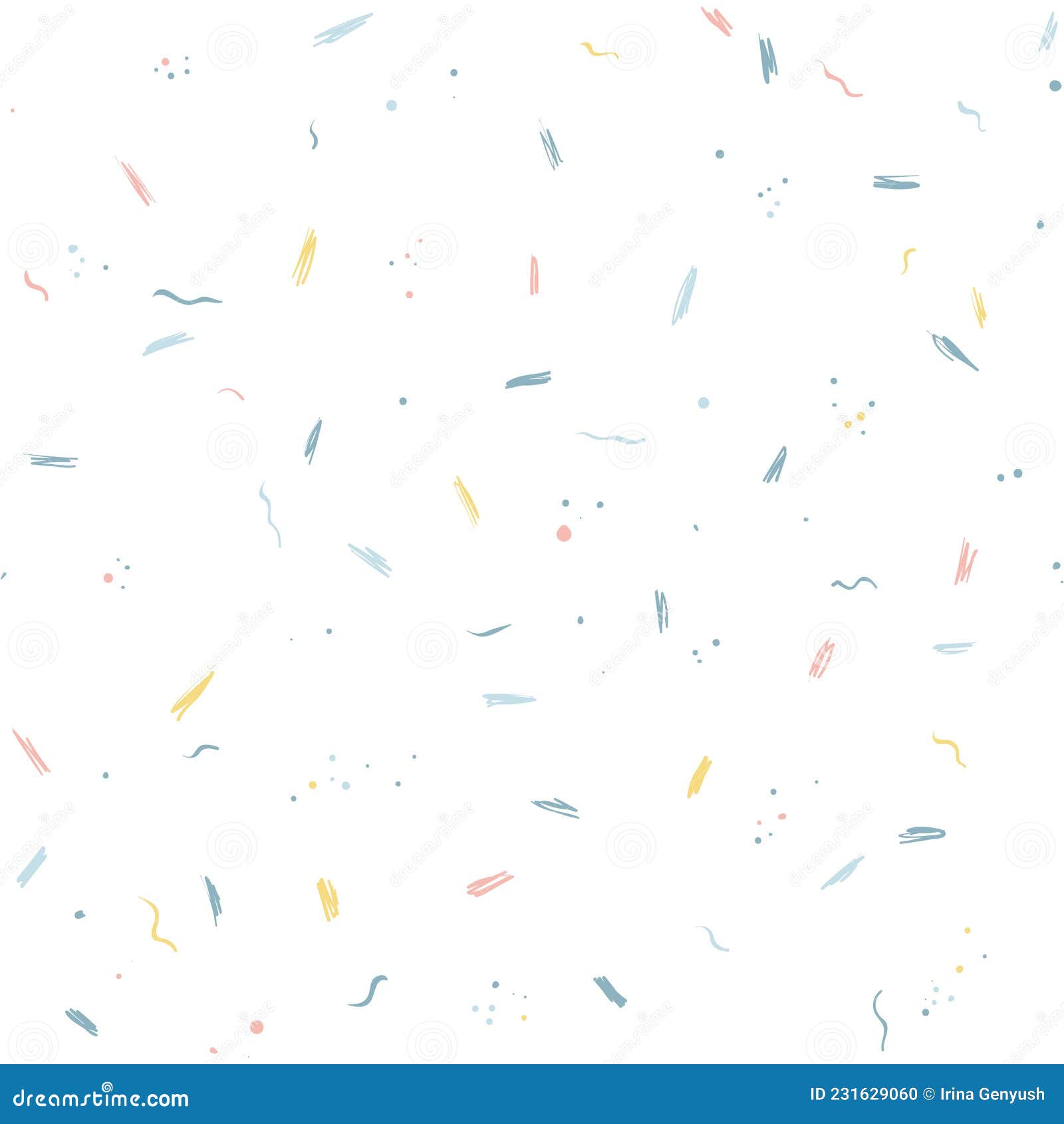 Colorful Confetti Seamless Pattern on a White Background Stock Vector ...