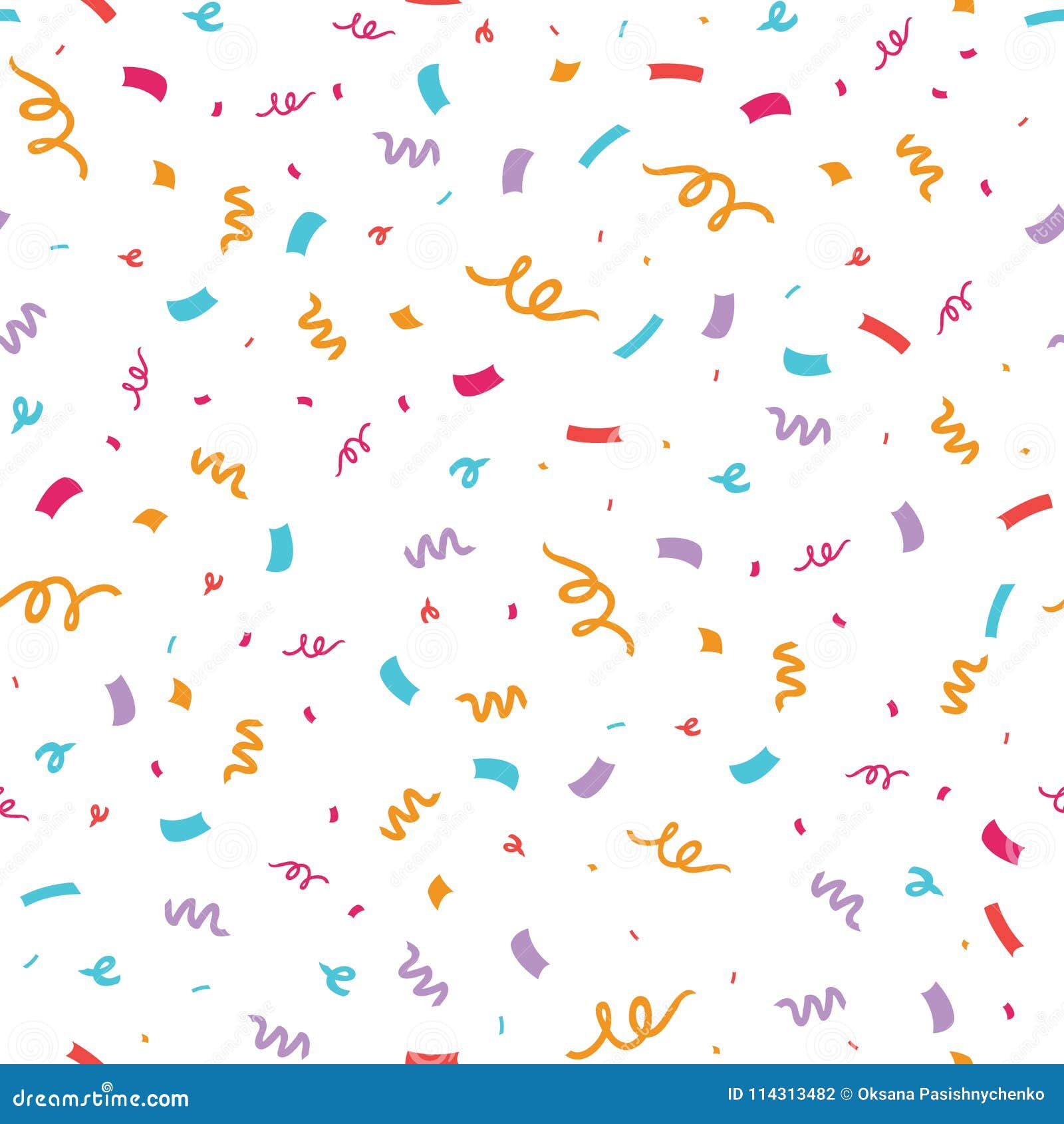 Colorful Confetti Seamless Repeat Pattern. Stock Vector - Illustration ...
