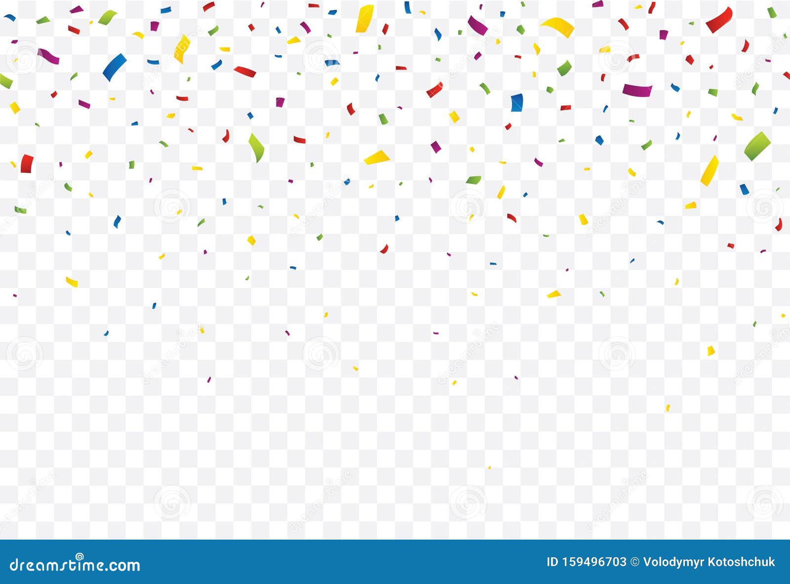 Colorful Confetti on Transparent Background. Falling Confetti - Stock ...