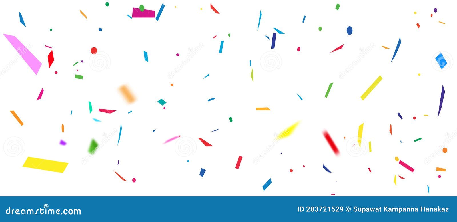 Colorful Confetti and Zigzag Ribbon Falling from Above Streamers ...