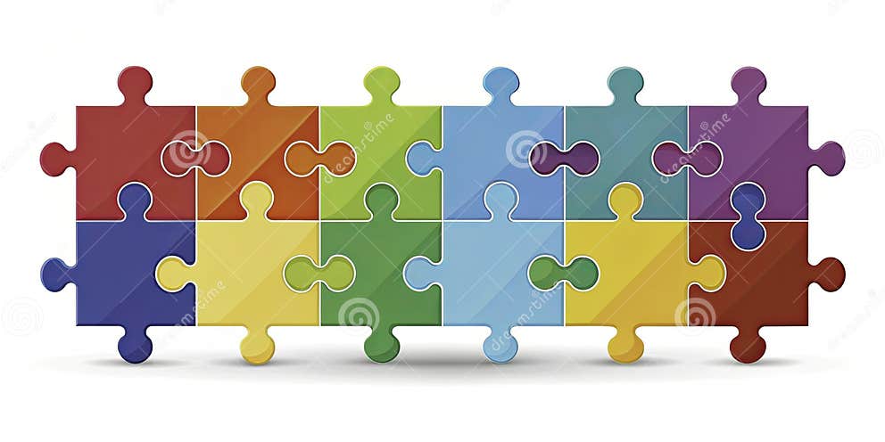 Colorful Connected Jigsaw Puzzle Infographic Template Visual ...