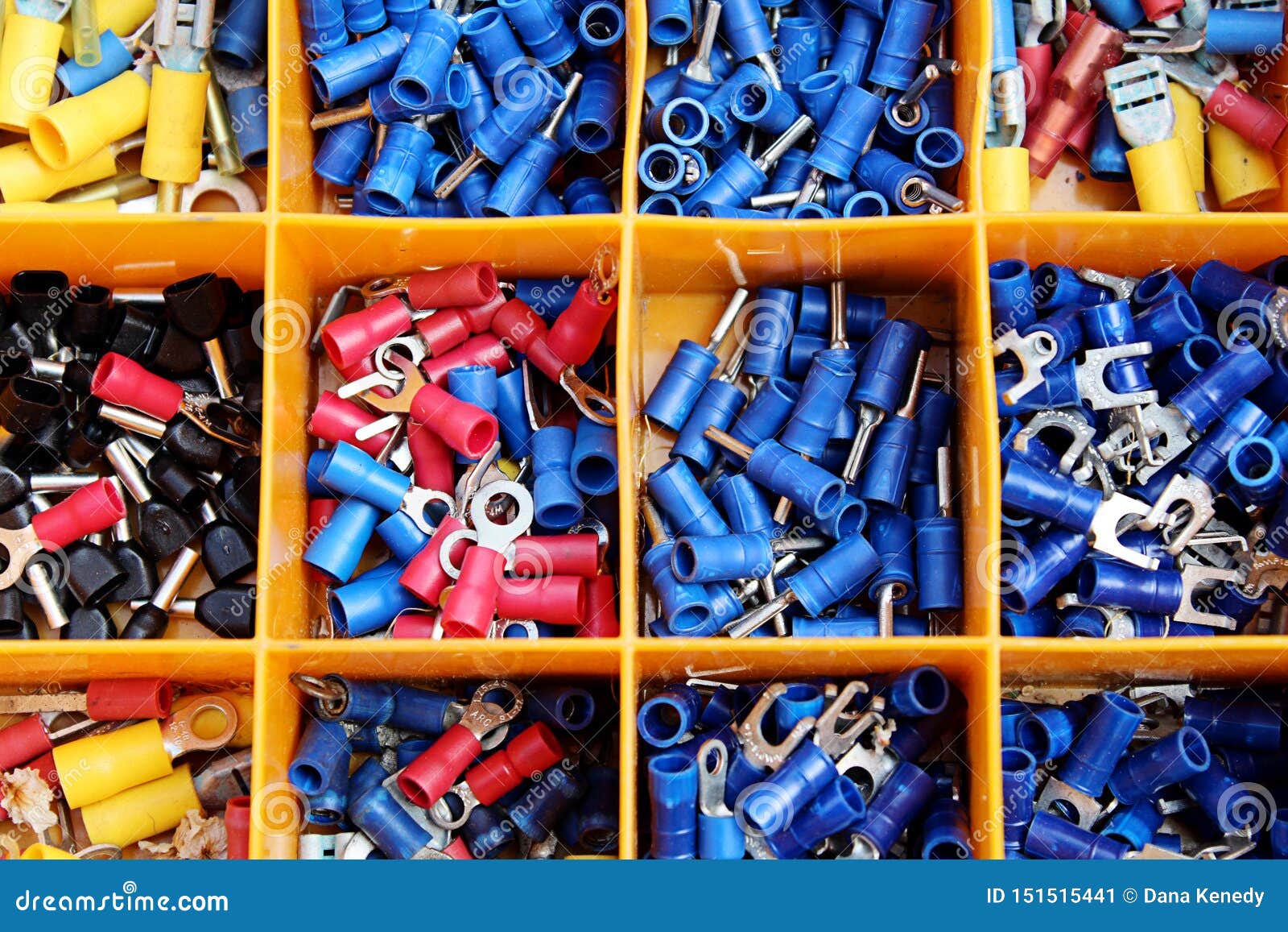Colorful Connectors Separated by Orange Tool Box Stock Image - Image of ...
