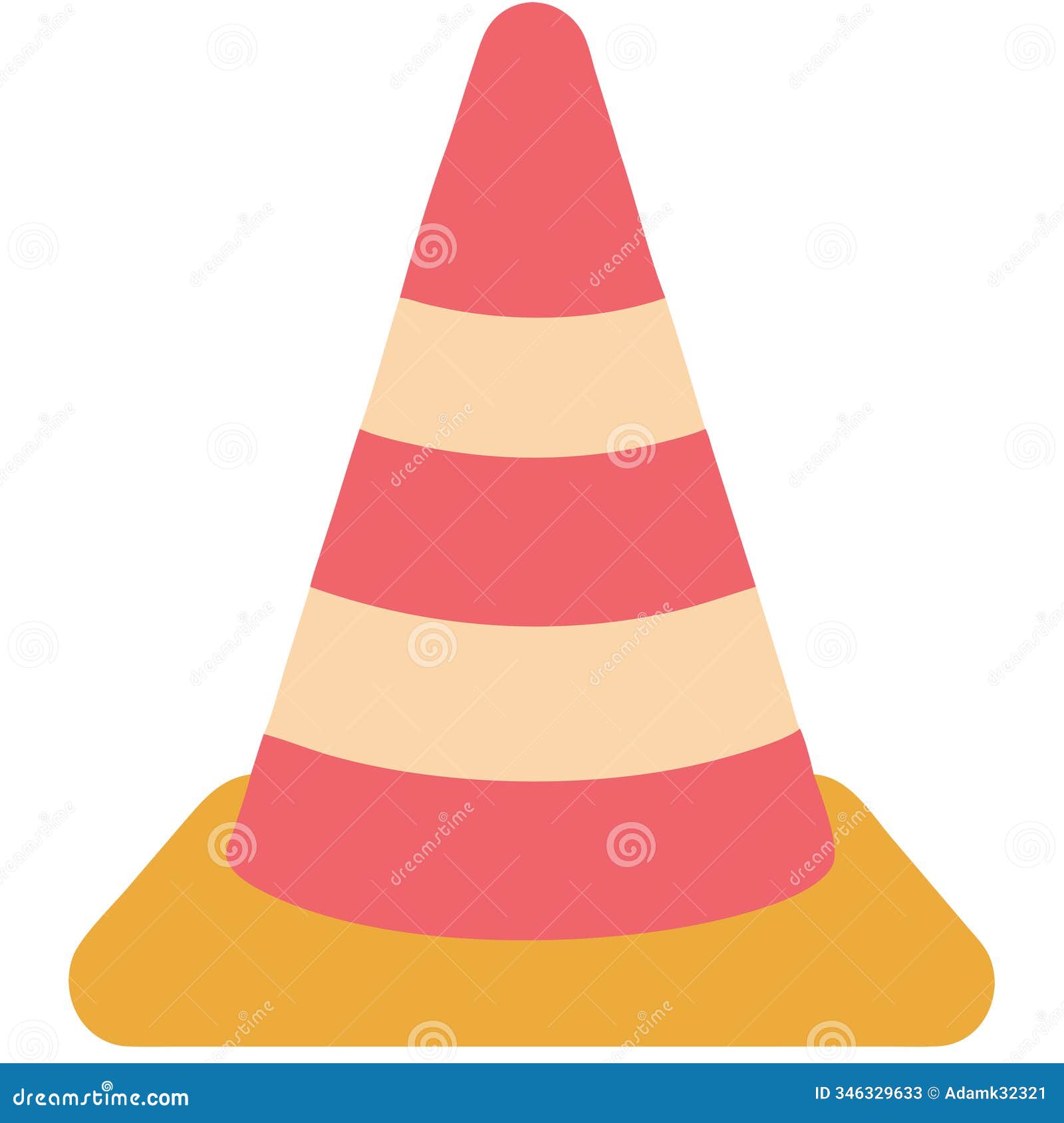 Colorful Construction Safety Cone Vector for Traffic and Roadwork ...