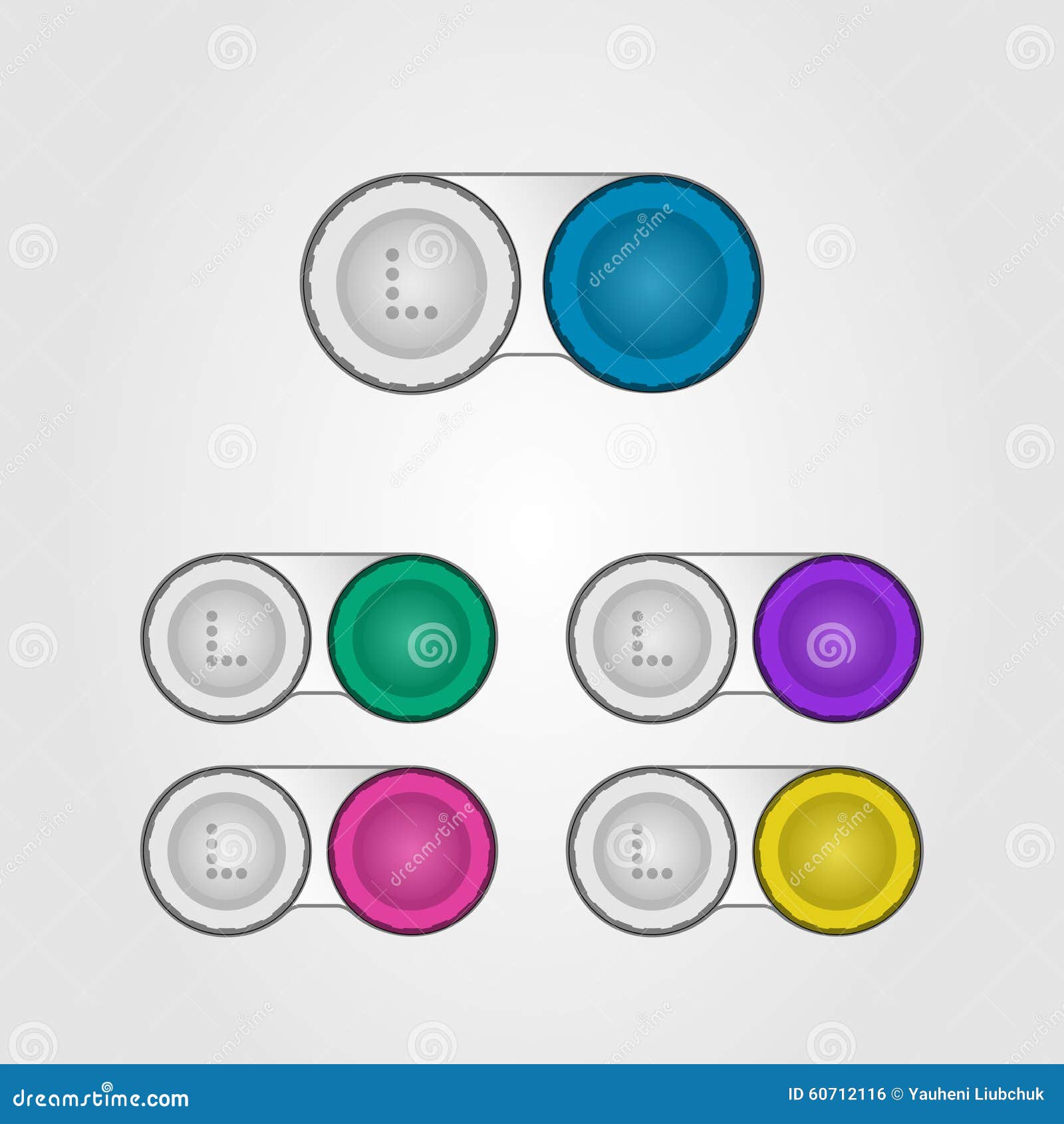 Colorful Contact Lens Cases Stock Illustration - Illustration of ...