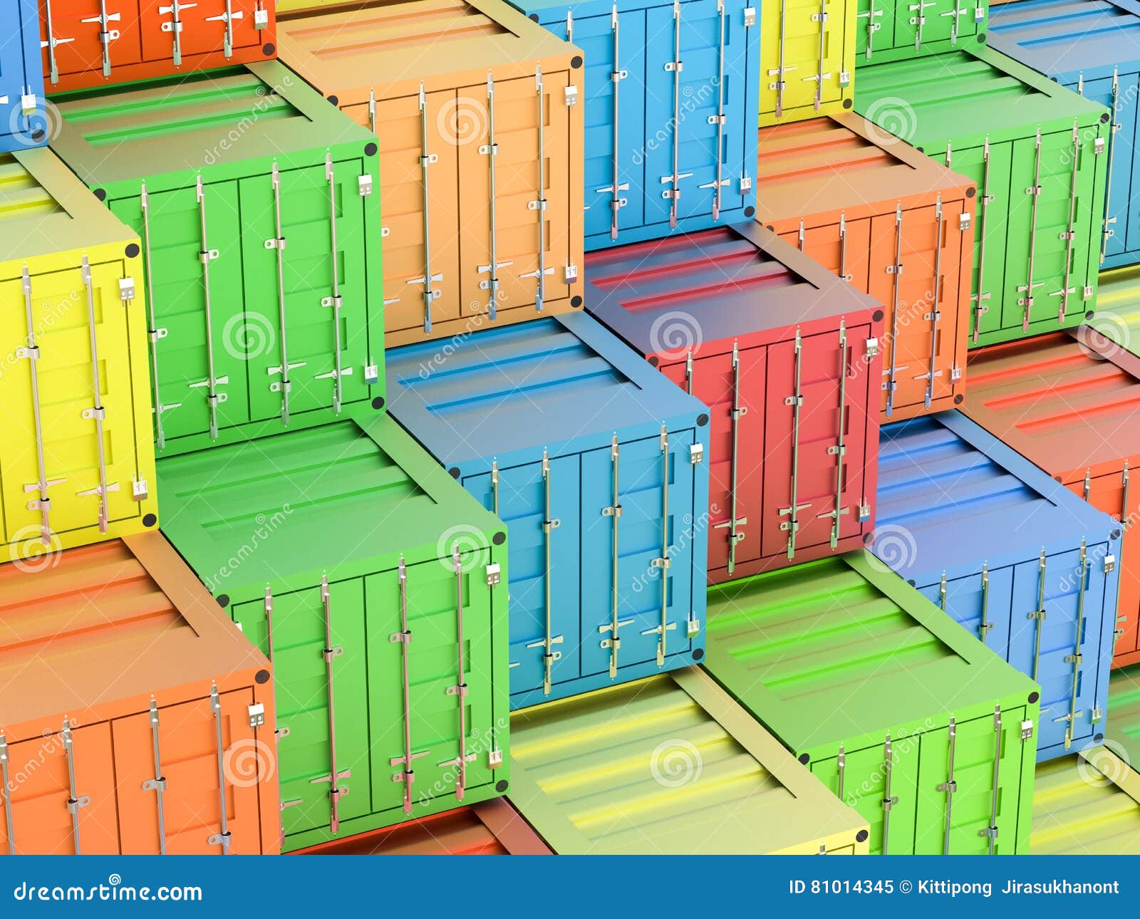 Colorful container stock illustration. Illustration of freight - 81014345