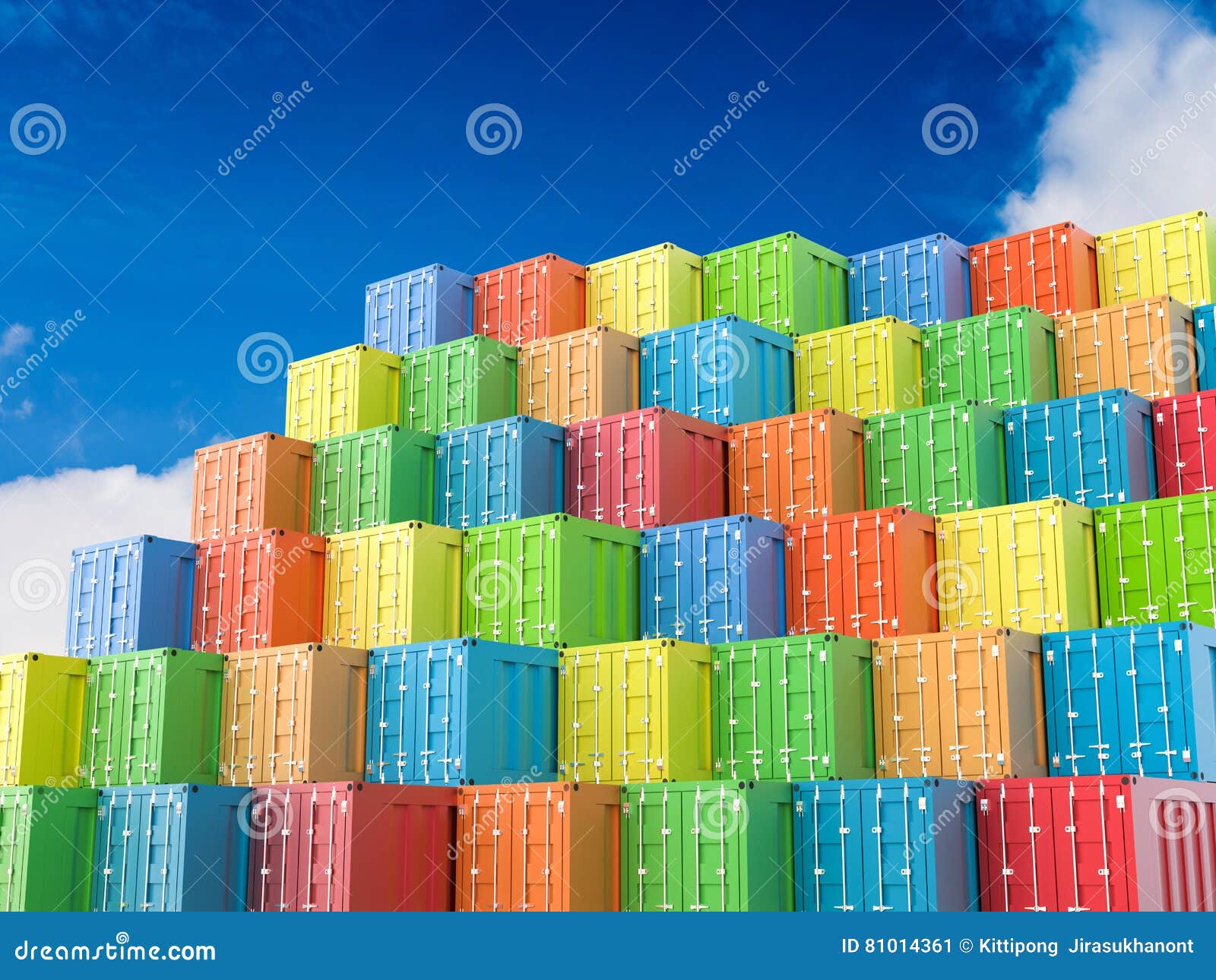 Colorful container stock illustration. Illustration of distribution ...
