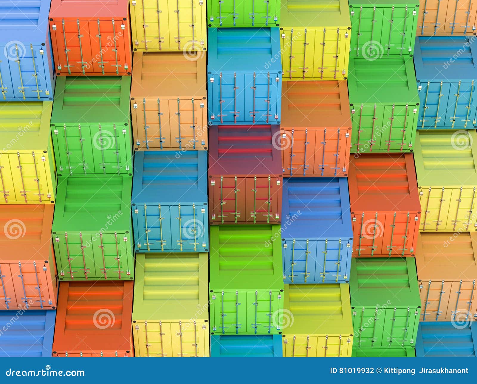 Colorful container stock illustration. Illustration of export - 81019932
