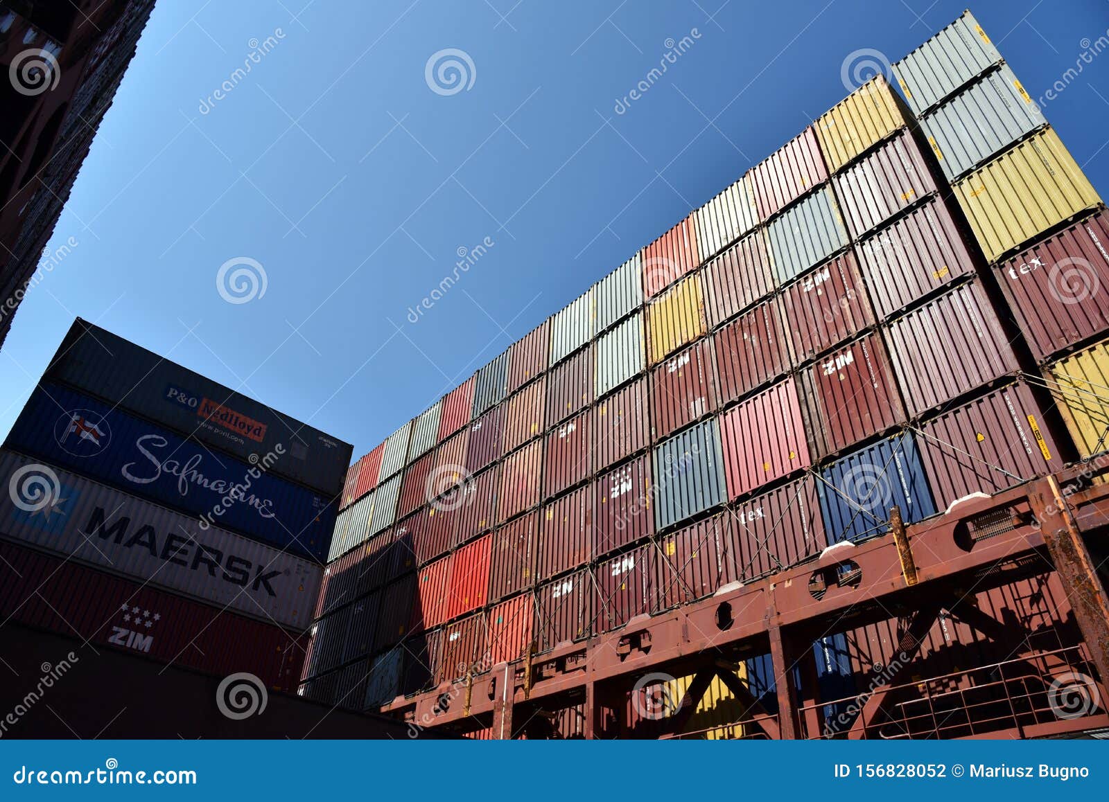 Containers On Board A River Cargo Boat Editorial Image | CartoonDealer ...