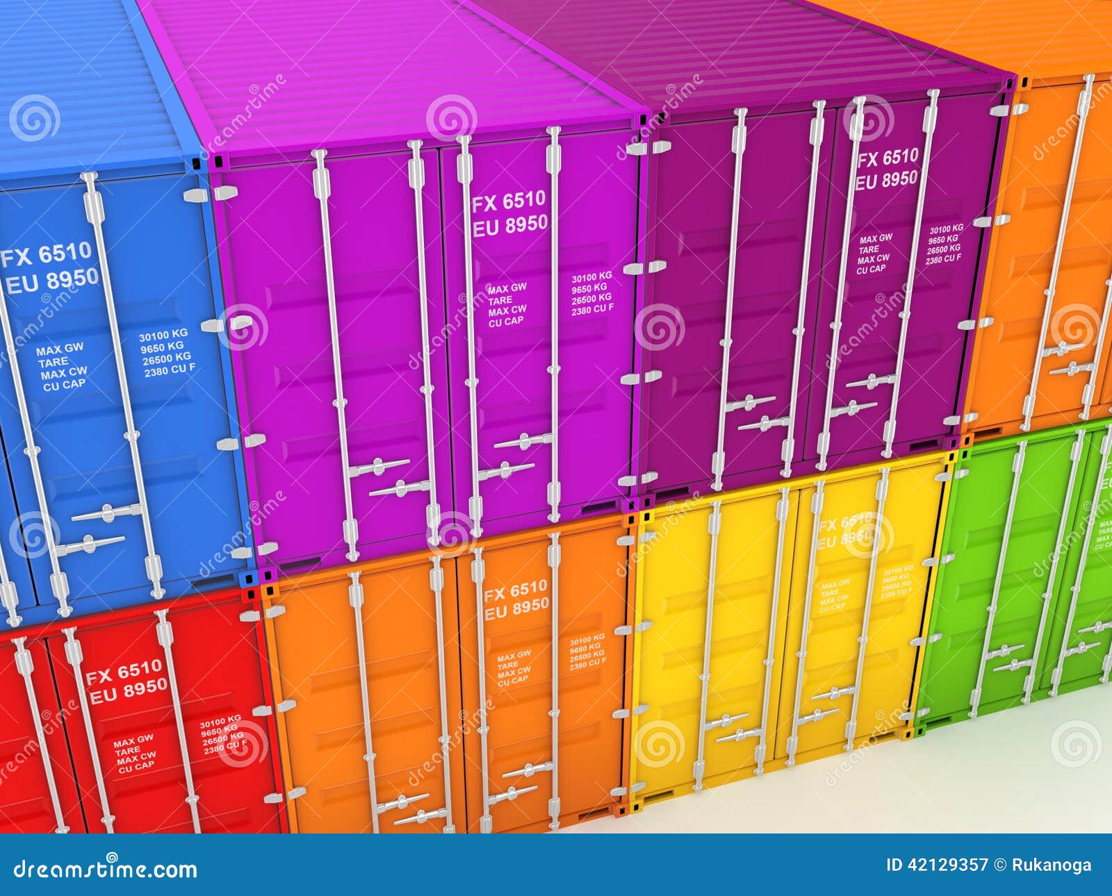 Colorful containers. stock illustration. Illustration of blue - 42129357