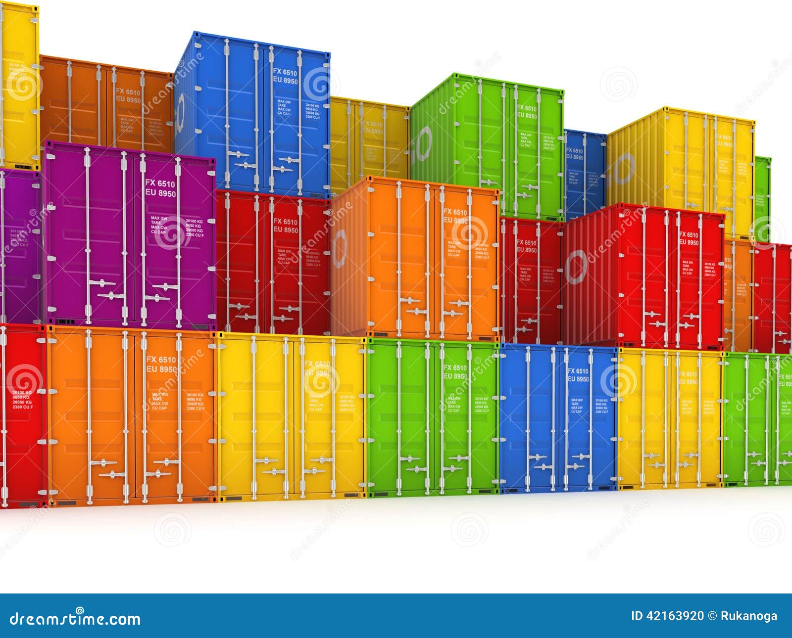 Colorful containers. stock illustration. Illustration of storage - 42163920