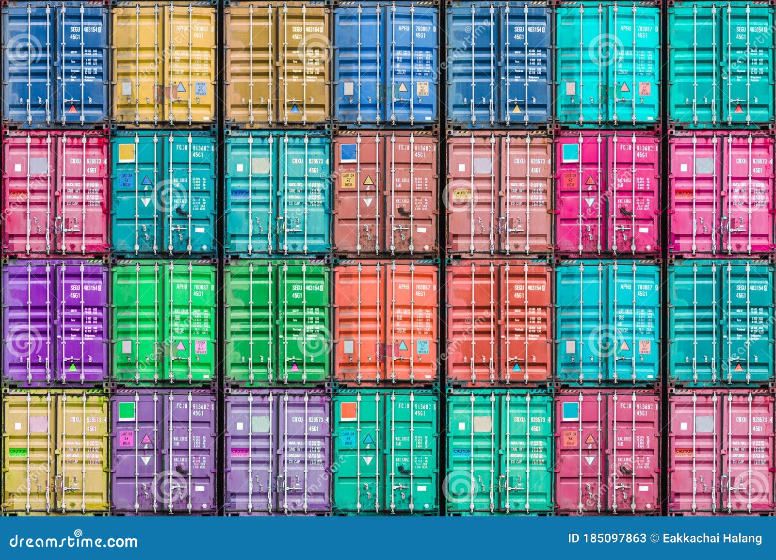 Texture Background, Colorful Containers Stack, the Terminal in an ...