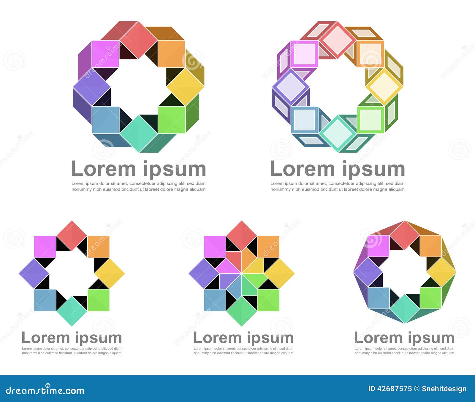 Colorful Continuous Loop Icons Stock Illustration - Illustration of ...
