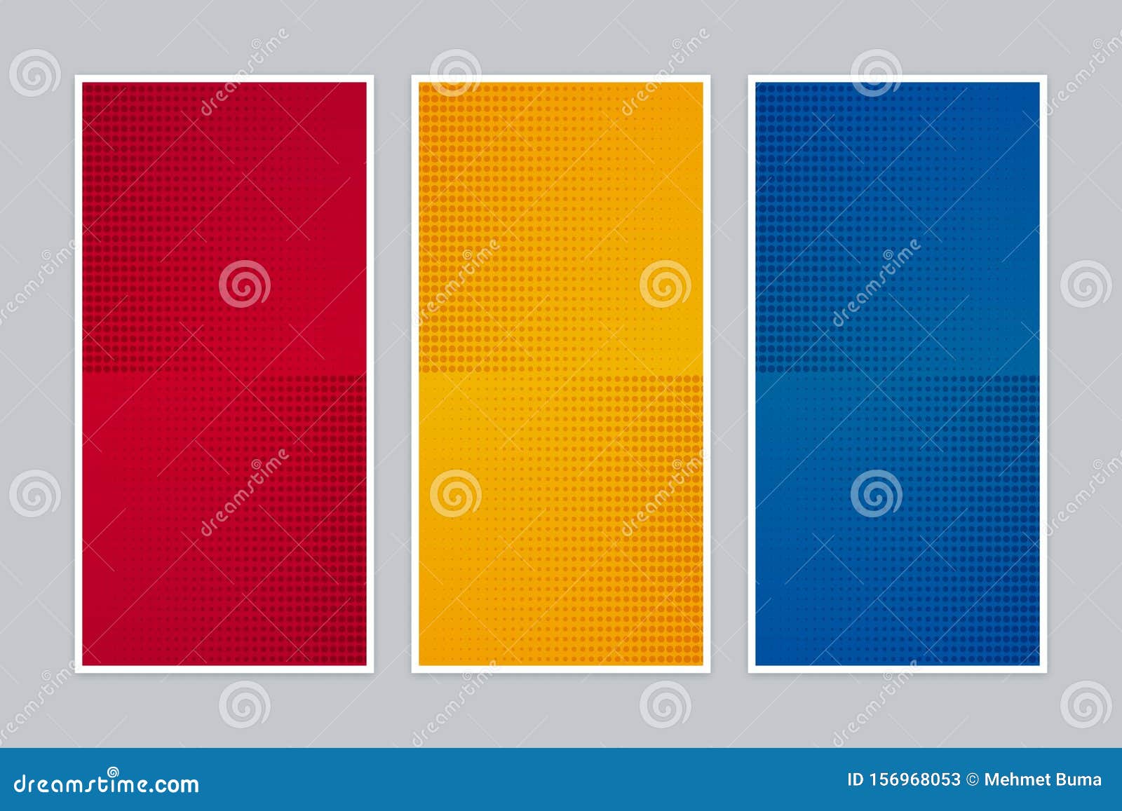 Colorful Contrast Halftone Banner Set Stock Illustration - Illustration ...