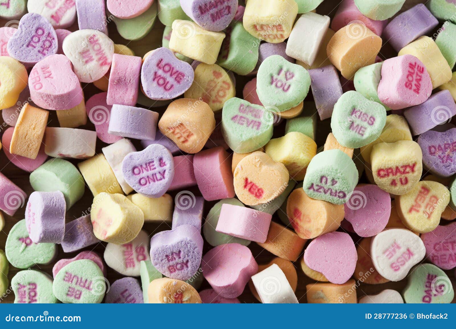 Colorful Conversation Hearts Candy Stock Photo - Image of romantic ...