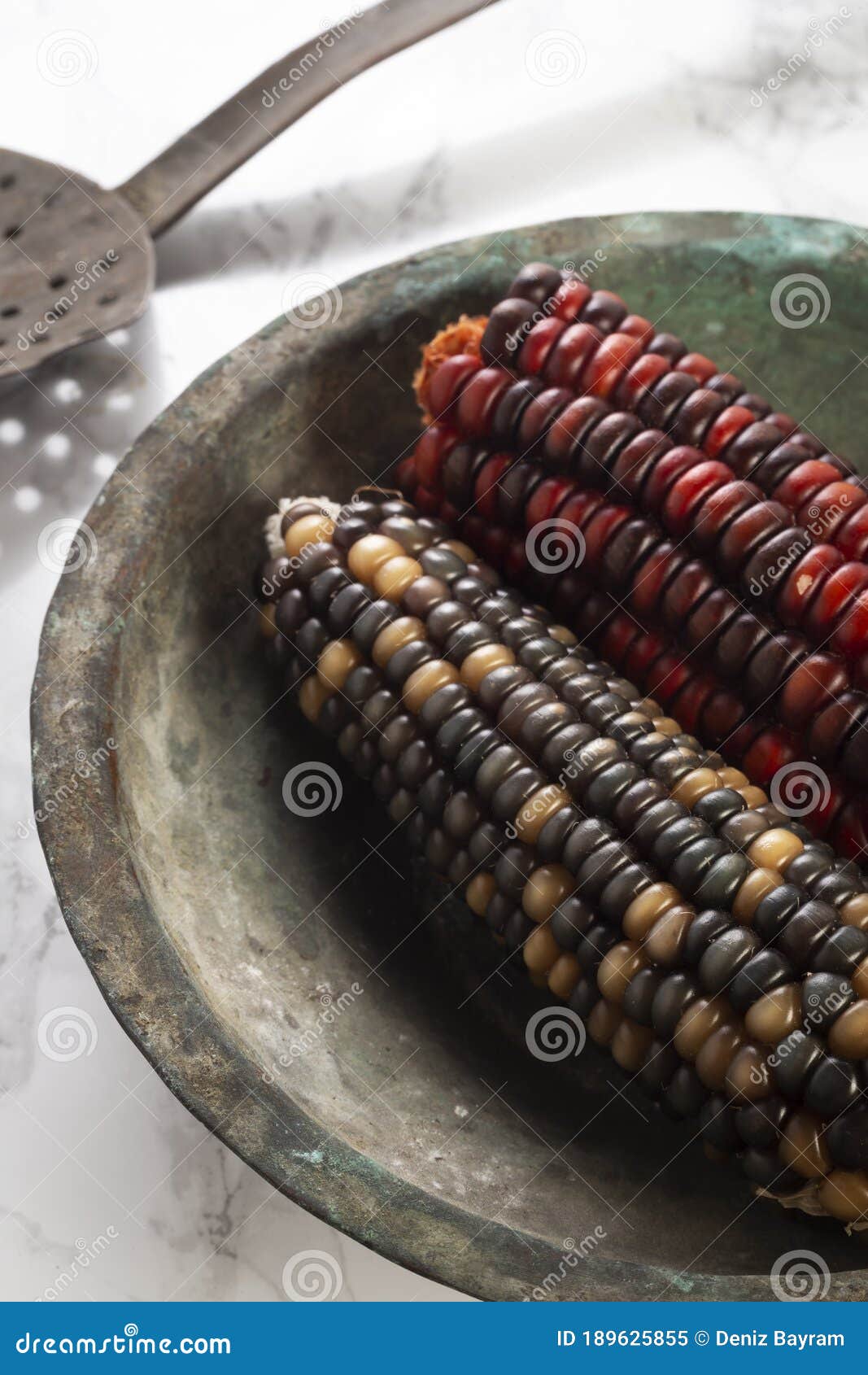 Colorful Corn Concept with Old Presentation Bowl Stock Image - Image of ...