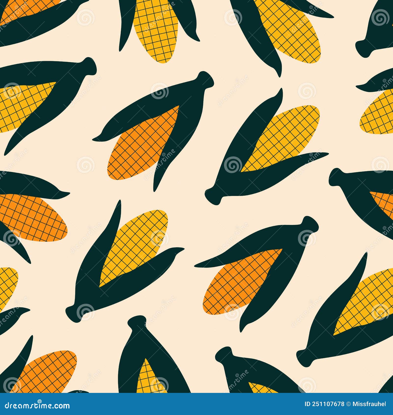 Colorful Corn Hand Drawn Vector Illustration. Sweet Maize Vegetable ...