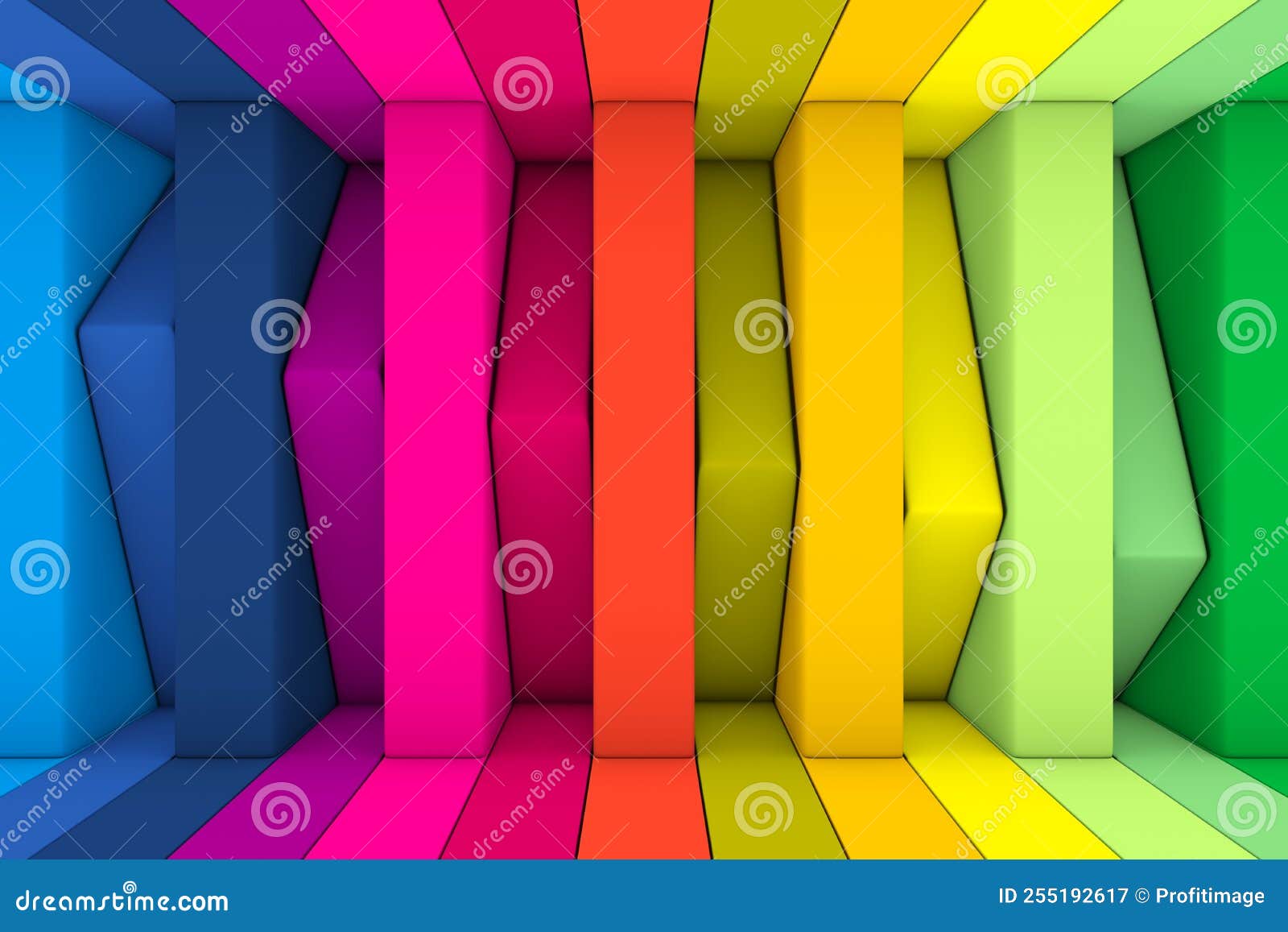 Colorful Corner Boxes Abstract Background 3D Stock Illustration ...