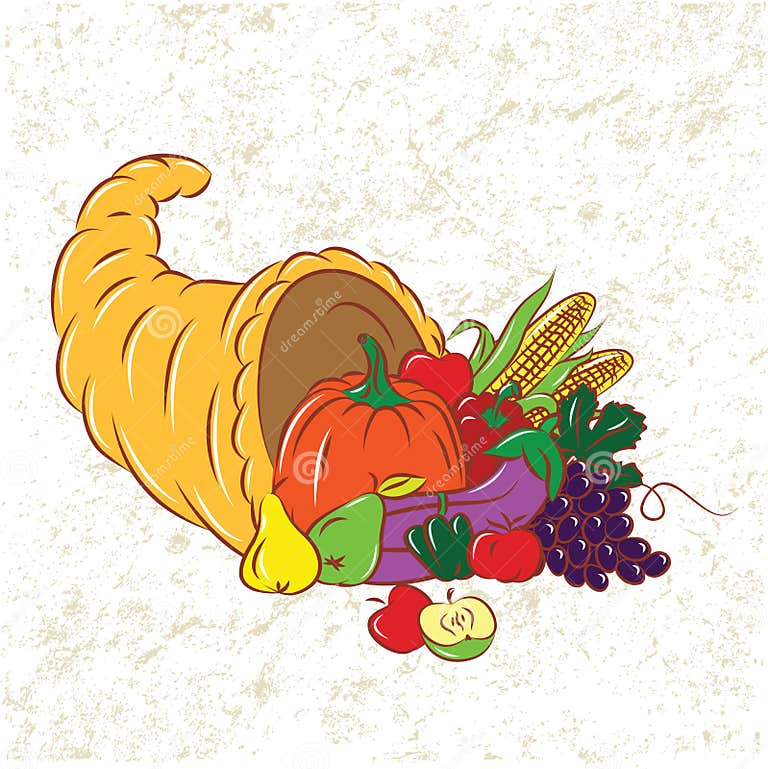 Colorful Cornucopia stock vector. Illustration of holiday - 16816896
