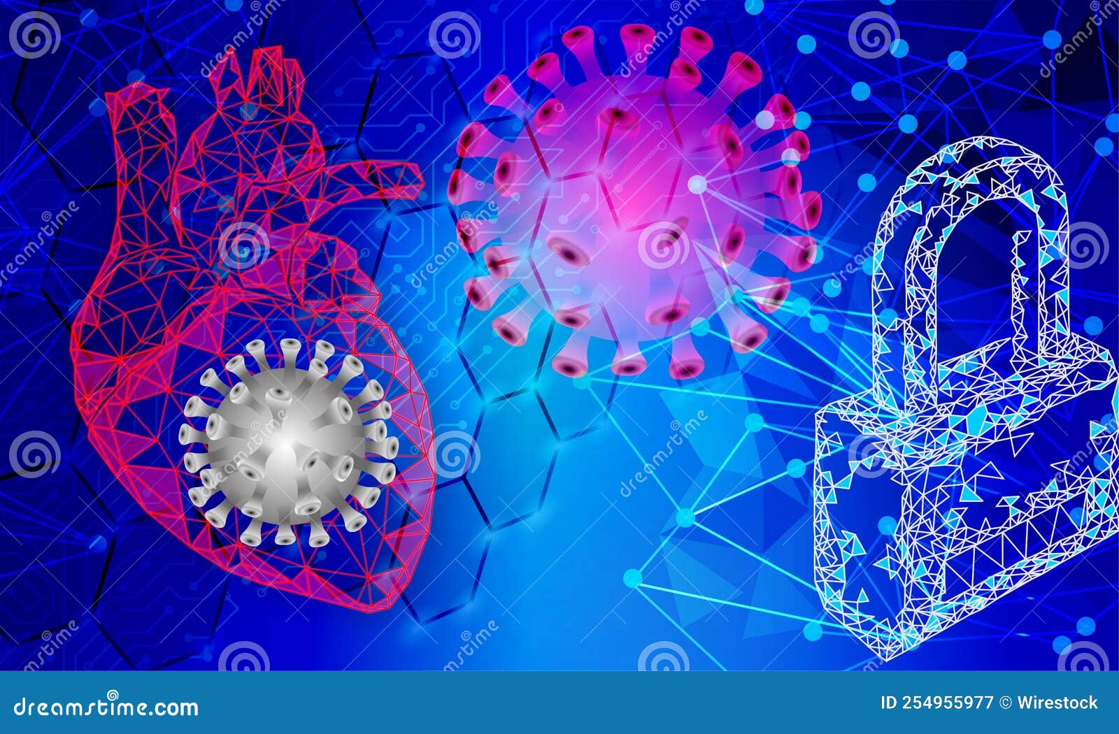 Colorful Coronavirus Protection Technology Background Stock ...