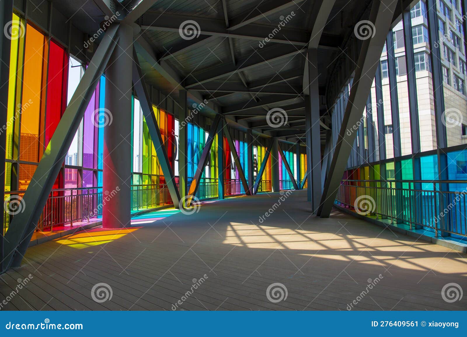 Colorful Corridor stock image. Image of colors, bridge - 276409561