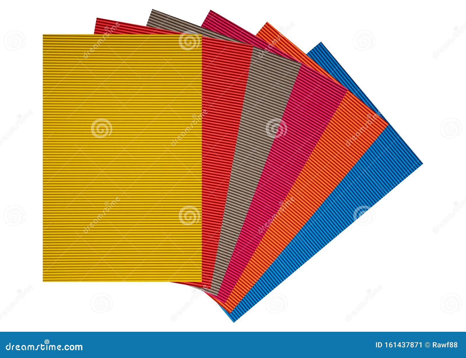 Colorful Corrugated Cardboard Papers Stack Isolated Against White ...