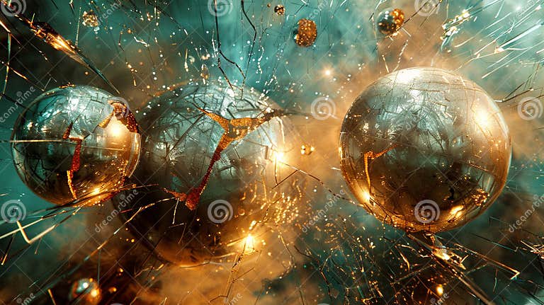 Colorful Cosmic Spheres Exploding in a Vibrant, Dynamic Outer Space Background Stock ...