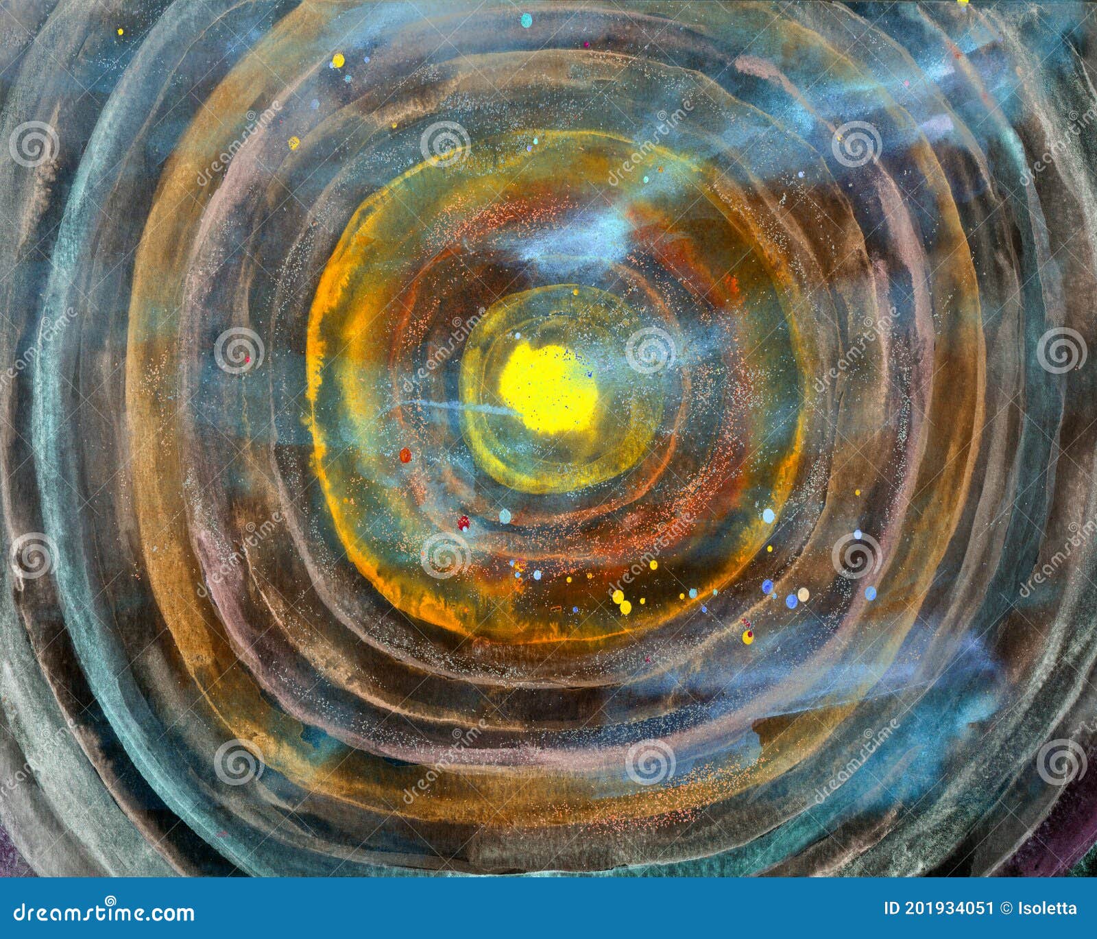 Colorful Cosmic Texture. Abstract Watercolor Space Background Stock ...