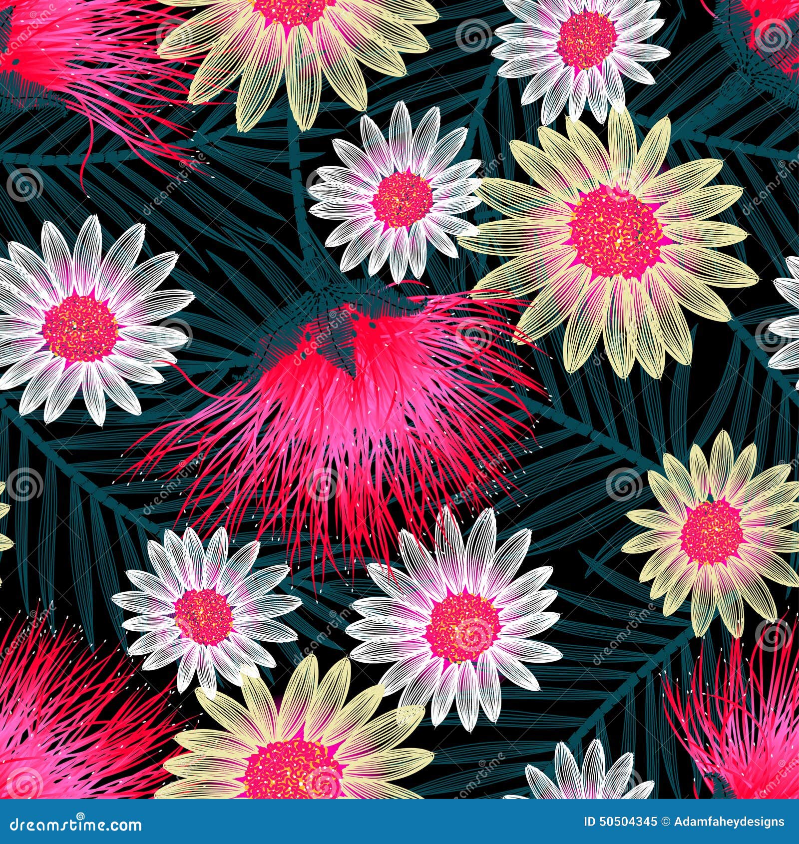 Colorful Cottage Floral Embroidery Seamless Pattern Stock Vector ...
