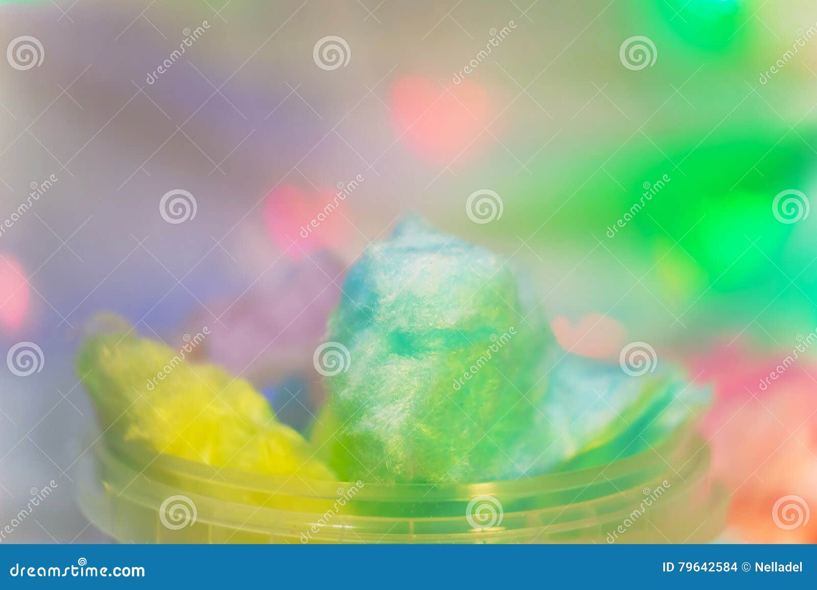 Colorful Cotton Candy in a Bucket Close-up Stock Photo - Image of ...