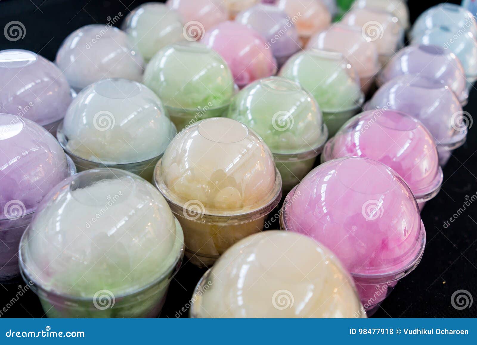 Colorful Cotton Candy in Plastic Glass Package Stock Photo - Image of ...