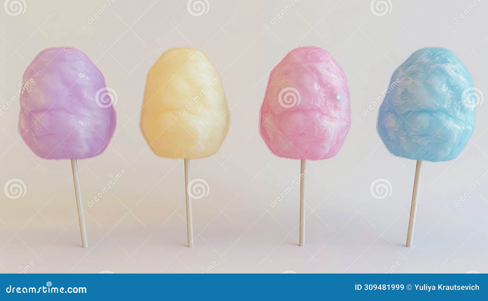 Colorful Cotton Candy on Stick. Generative AI Stock Illustration ...
