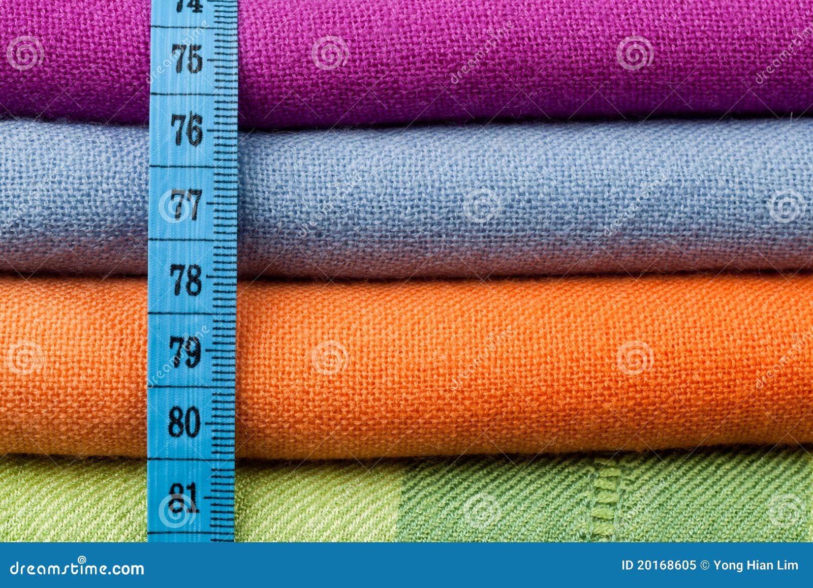 Colorful Cotton Cloth with Measuring Tape Stock Image - Image of ...